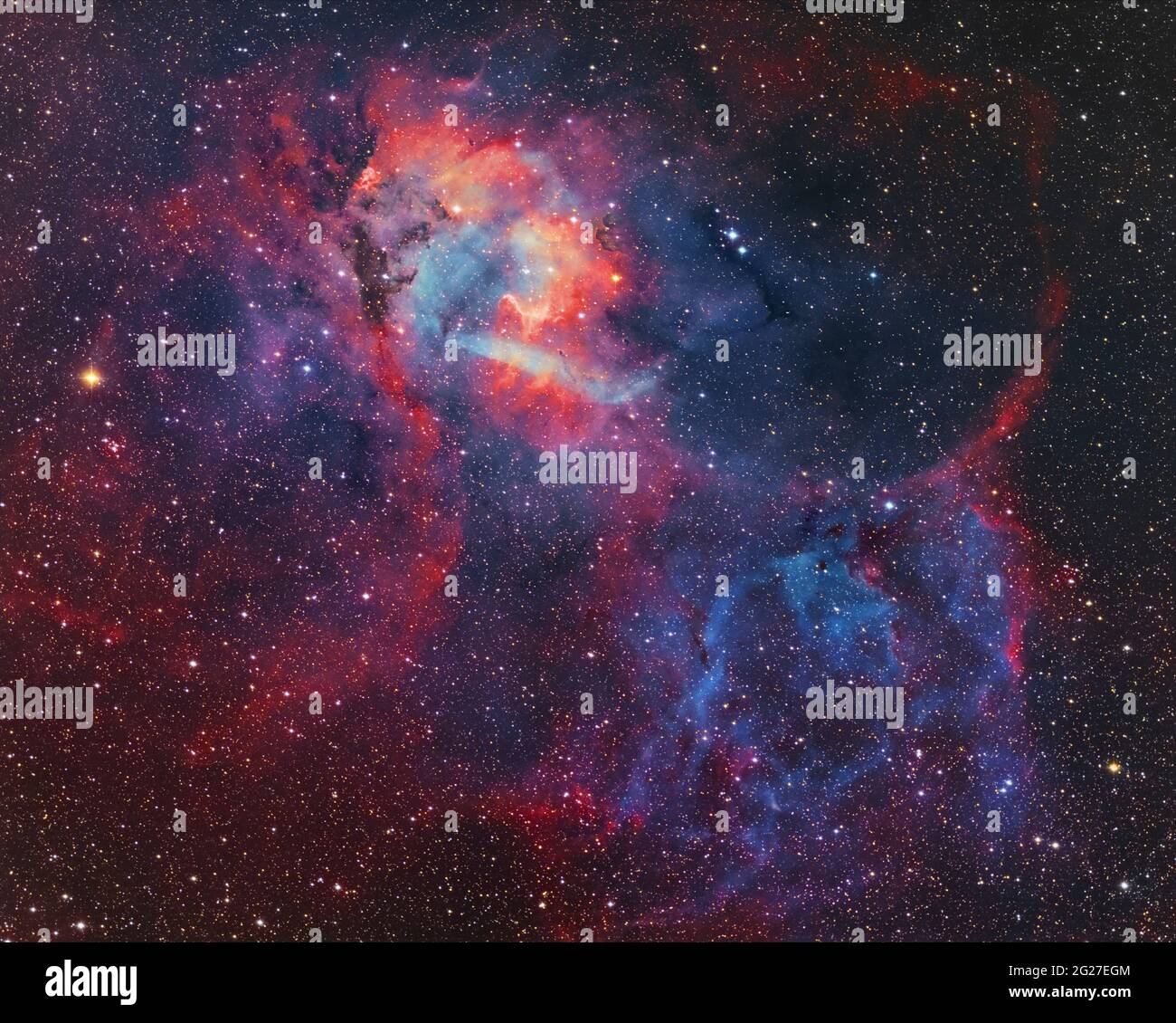 Sharpless 2-132 emission nebula at the Cepheus/Lacerta border Stock ...