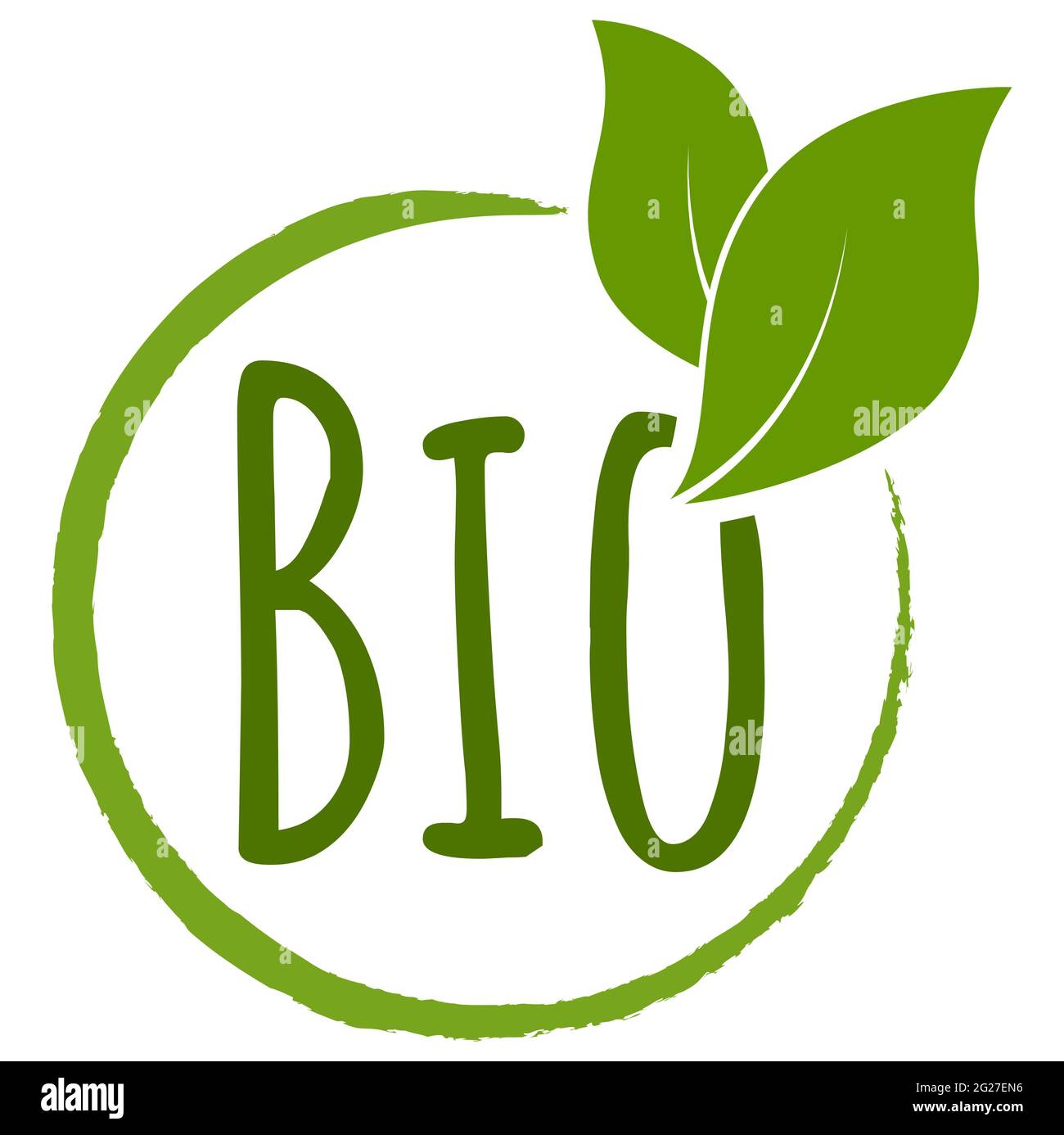 eps vector file modern green round stamp with leaves, text bio Stock ...