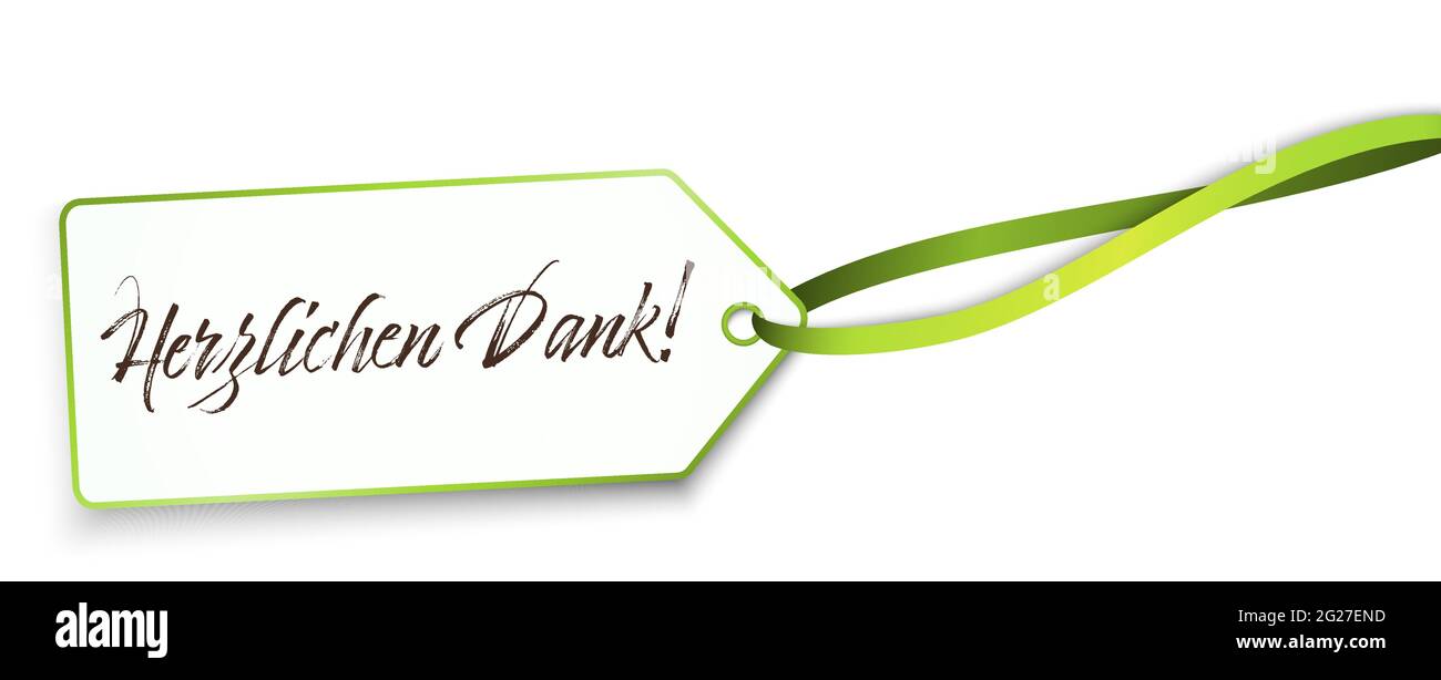 EPS 10 vector illustration of hang tag and green colored ribbon band ...