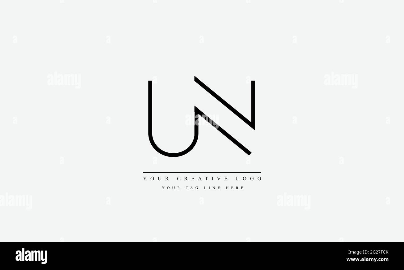 UN NU U N abstract vector logo monogram template Stock Vector Image ...