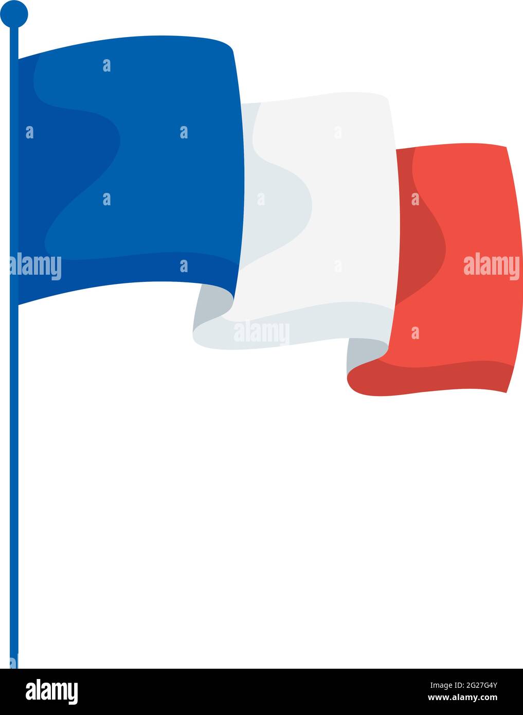 france flag waving in pole Stock Vector Image & Art - Alamy