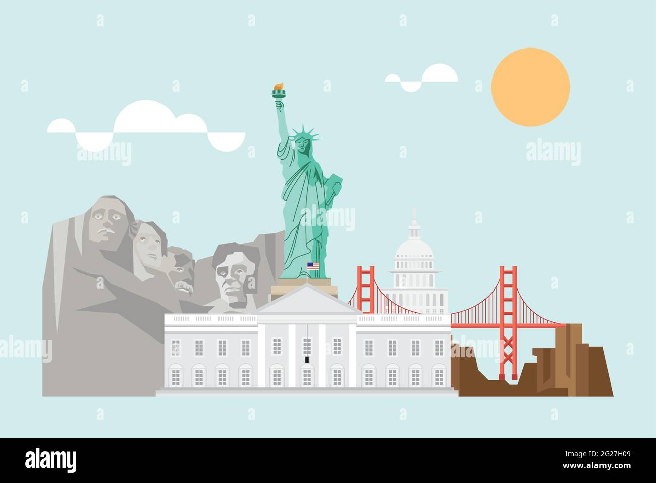 usa famous monuments landmarks scenic Stock Vector Image & Art - Alamy