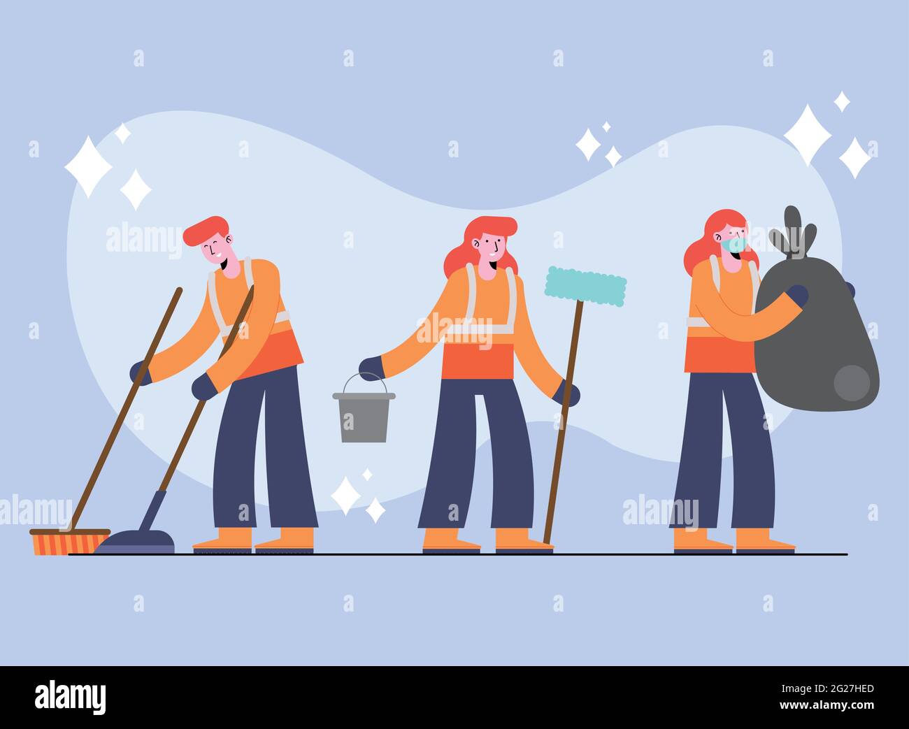 cleaning persons team group characters Stock Vector Image & Art - Alamy