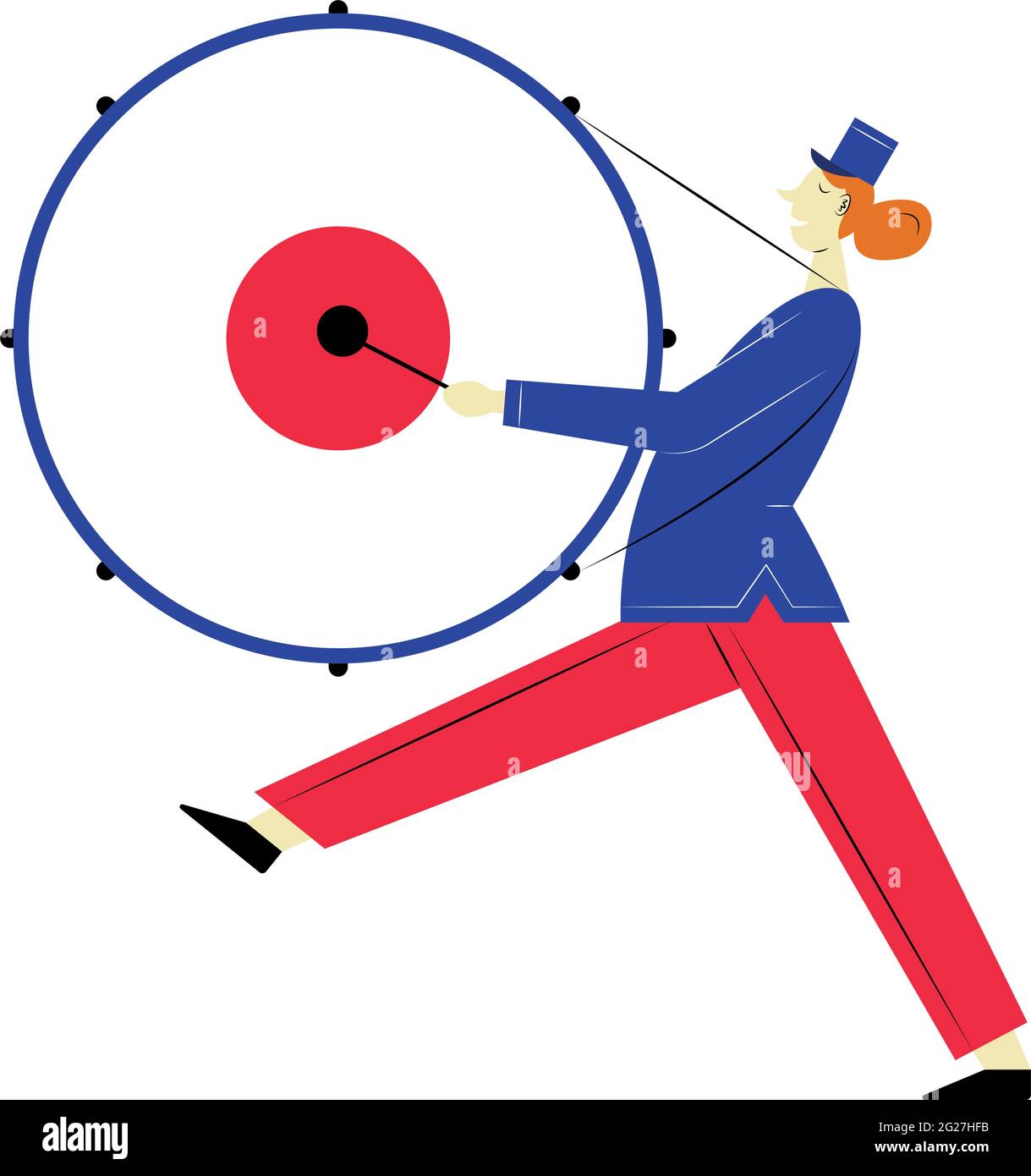 female drumer marching band character Stock Vector Image & Art - Alamy