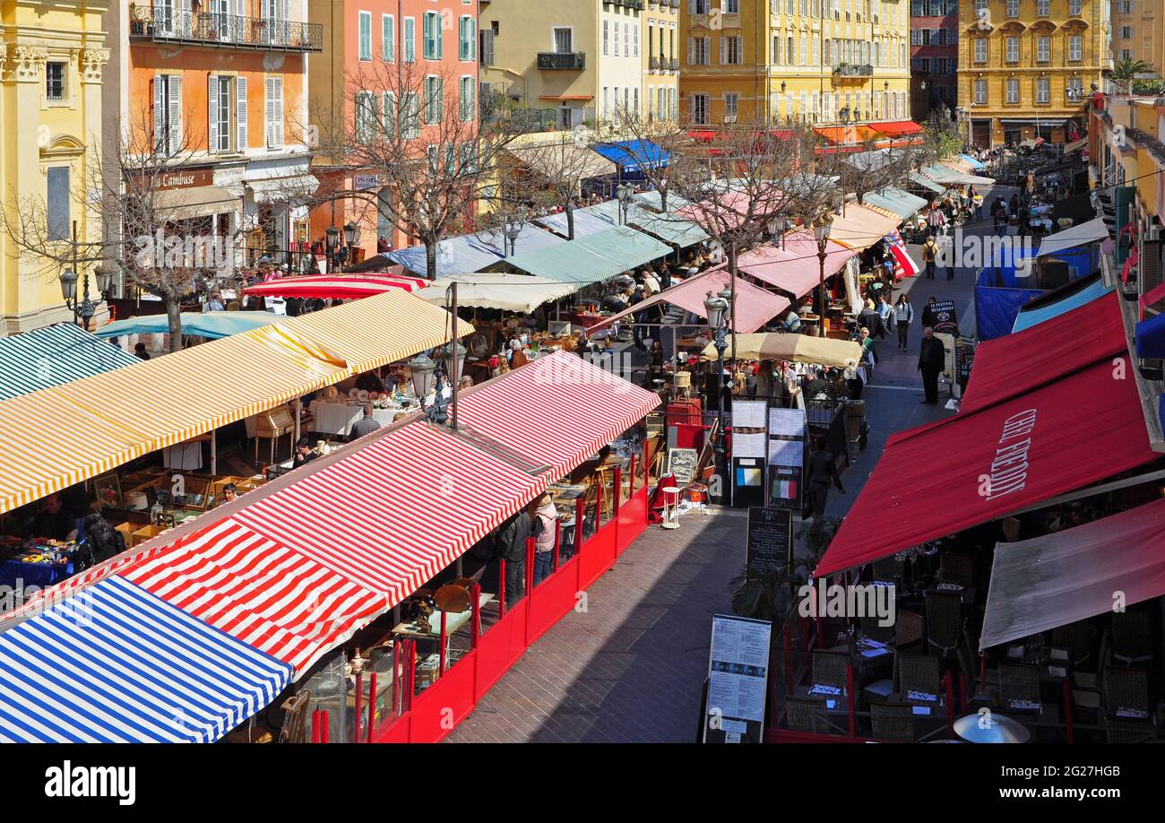 Cours Saleya famous antique market in Nice Stock Photo - Alamy