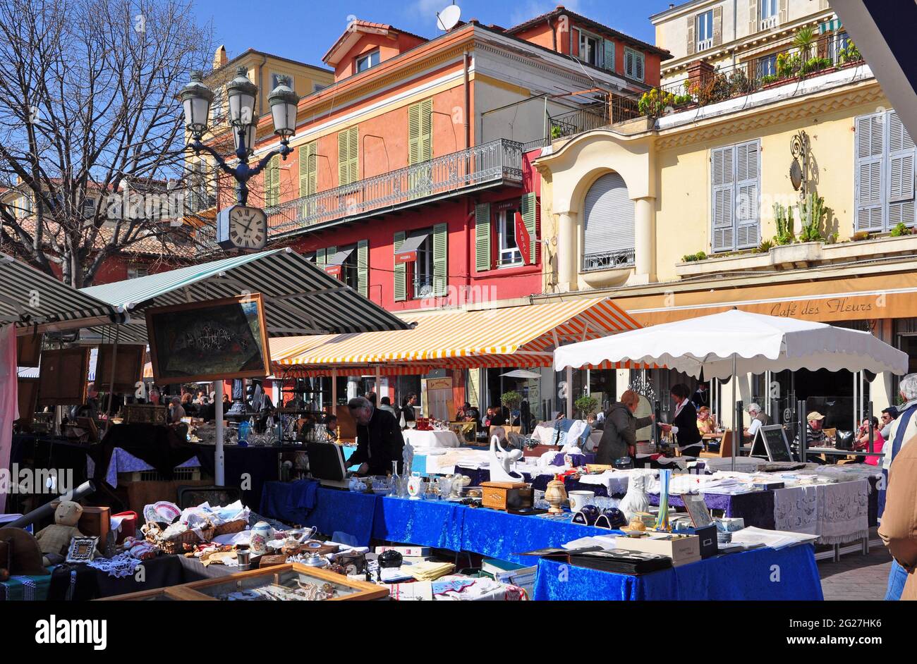 Cours Saleya famous antique market in Nice Stock Photo - Alamy