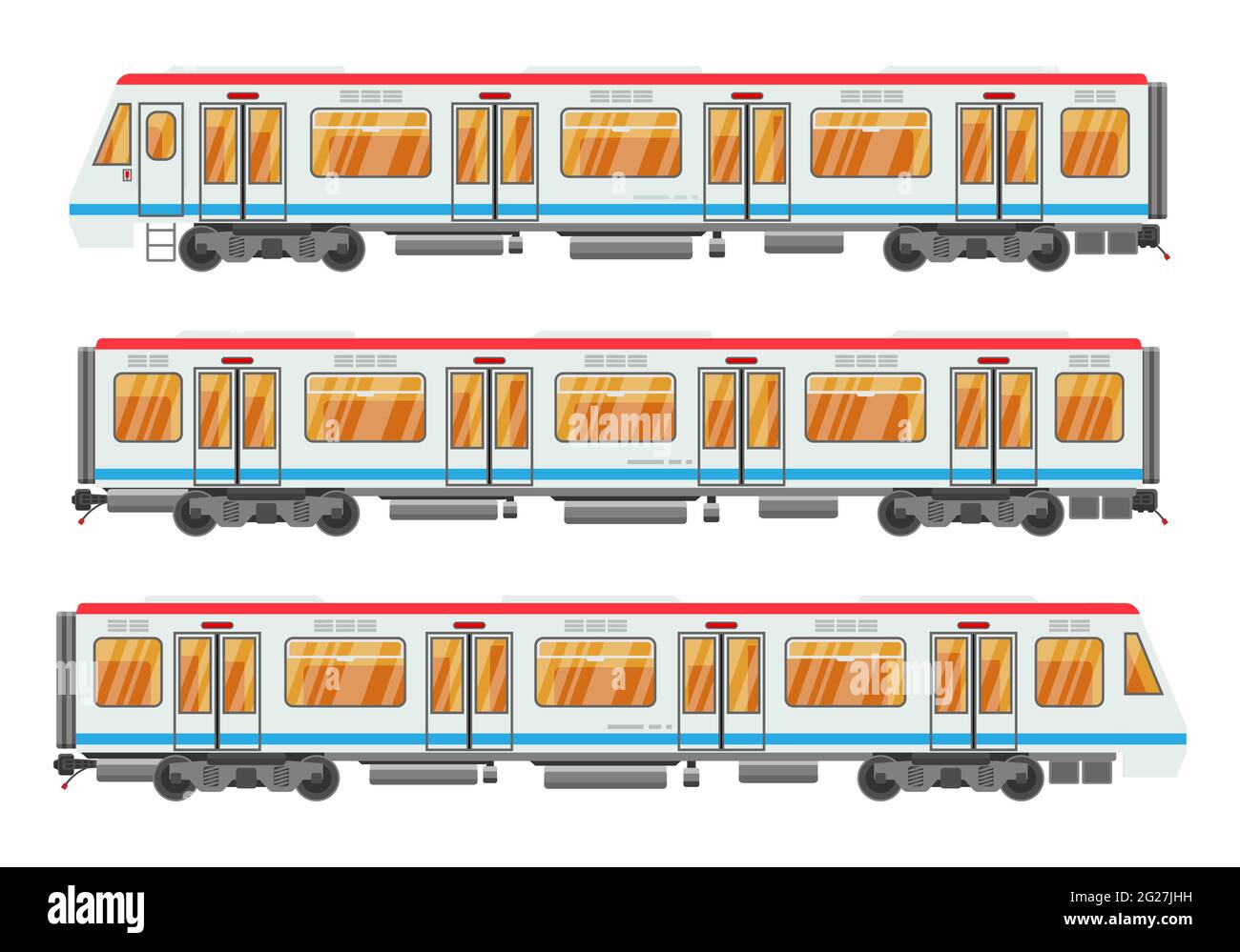 Detailed Underground Train Car Set Isolated Stock Vector Image & Art ...