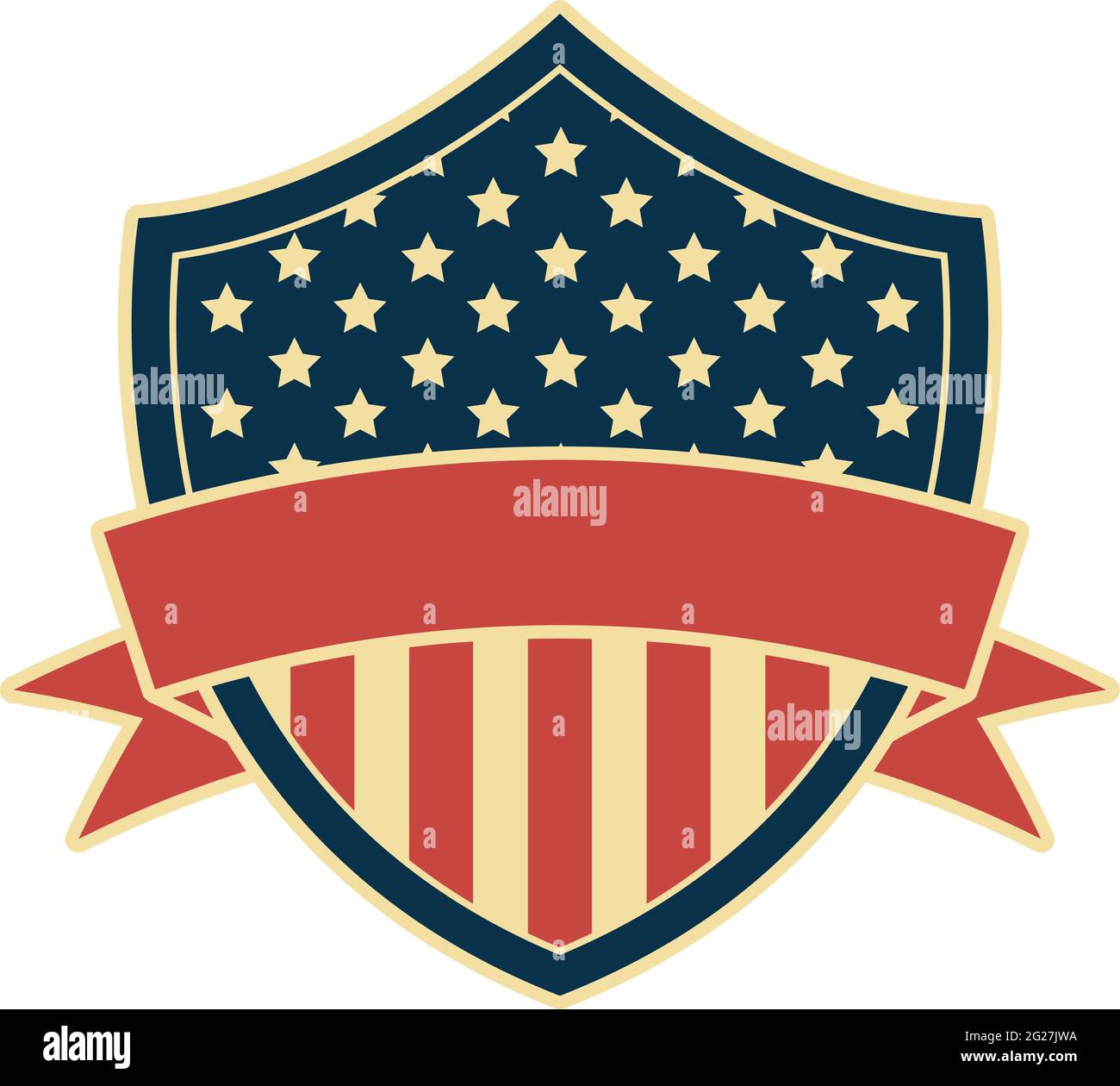 Shield ribbon flag usa america Cut Out Stock Images & Pictures - Alamy