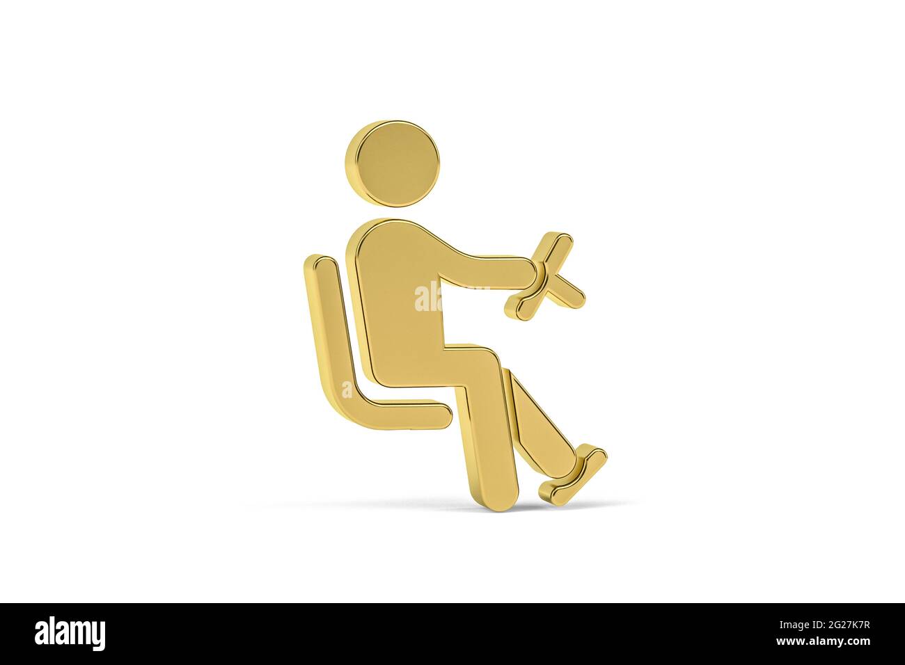 Golden 3d taxi driver icon isolated on white background - 3d render ...