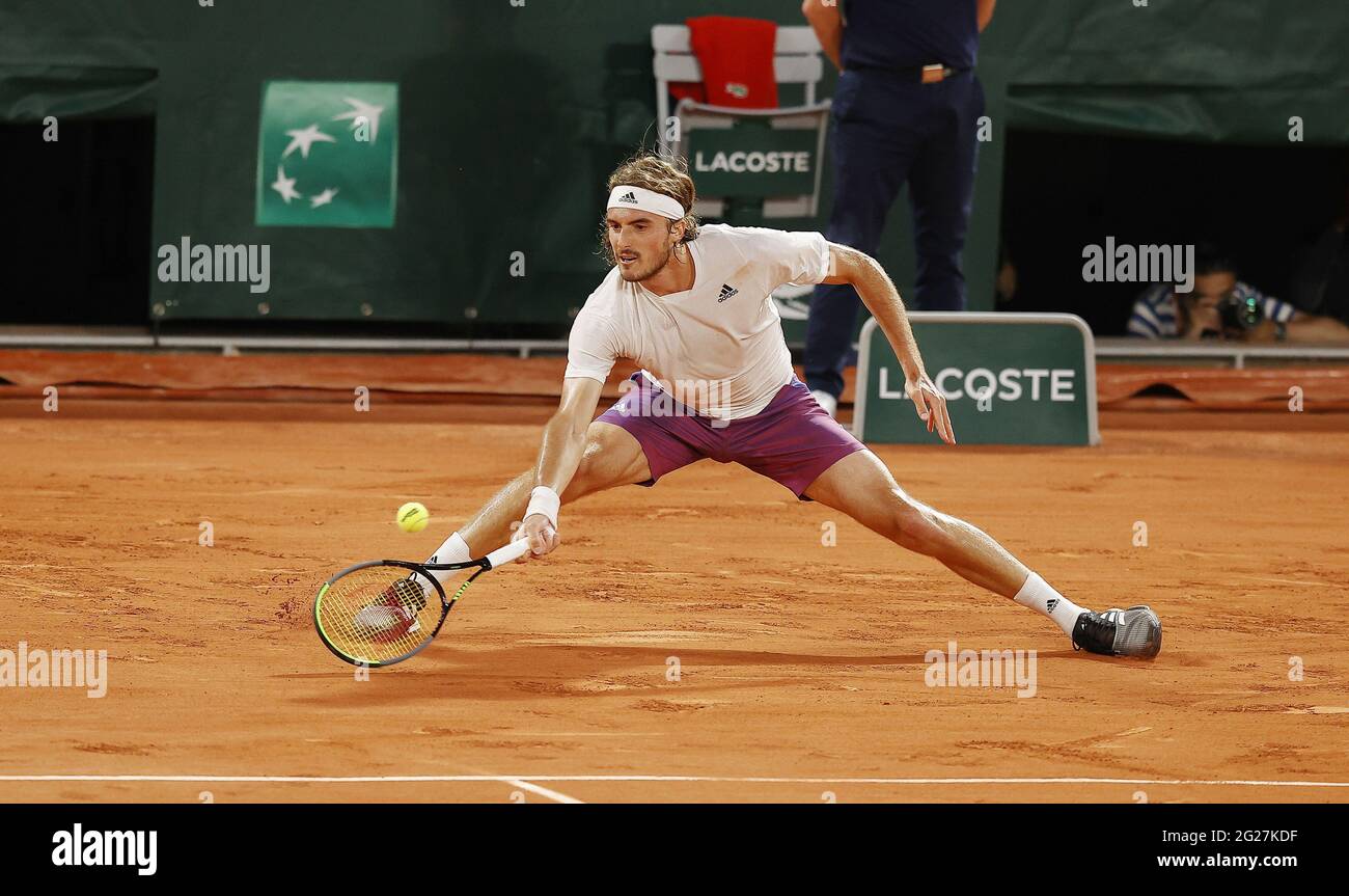 Paris, France, June 8, 2021 Stefanos Tsitsipas of Greece during the ...