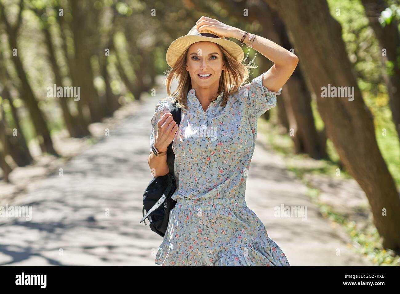 Happy women in the park Stock Photo - Alamy