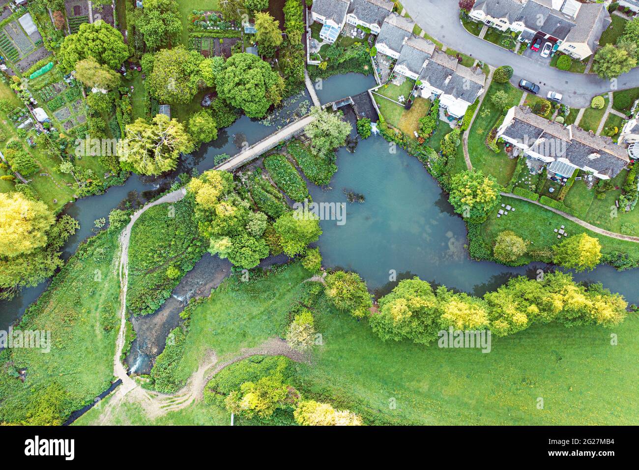 Aerial View of The River Avon at , Malmesbury, Wiltshire Stock Photo ...