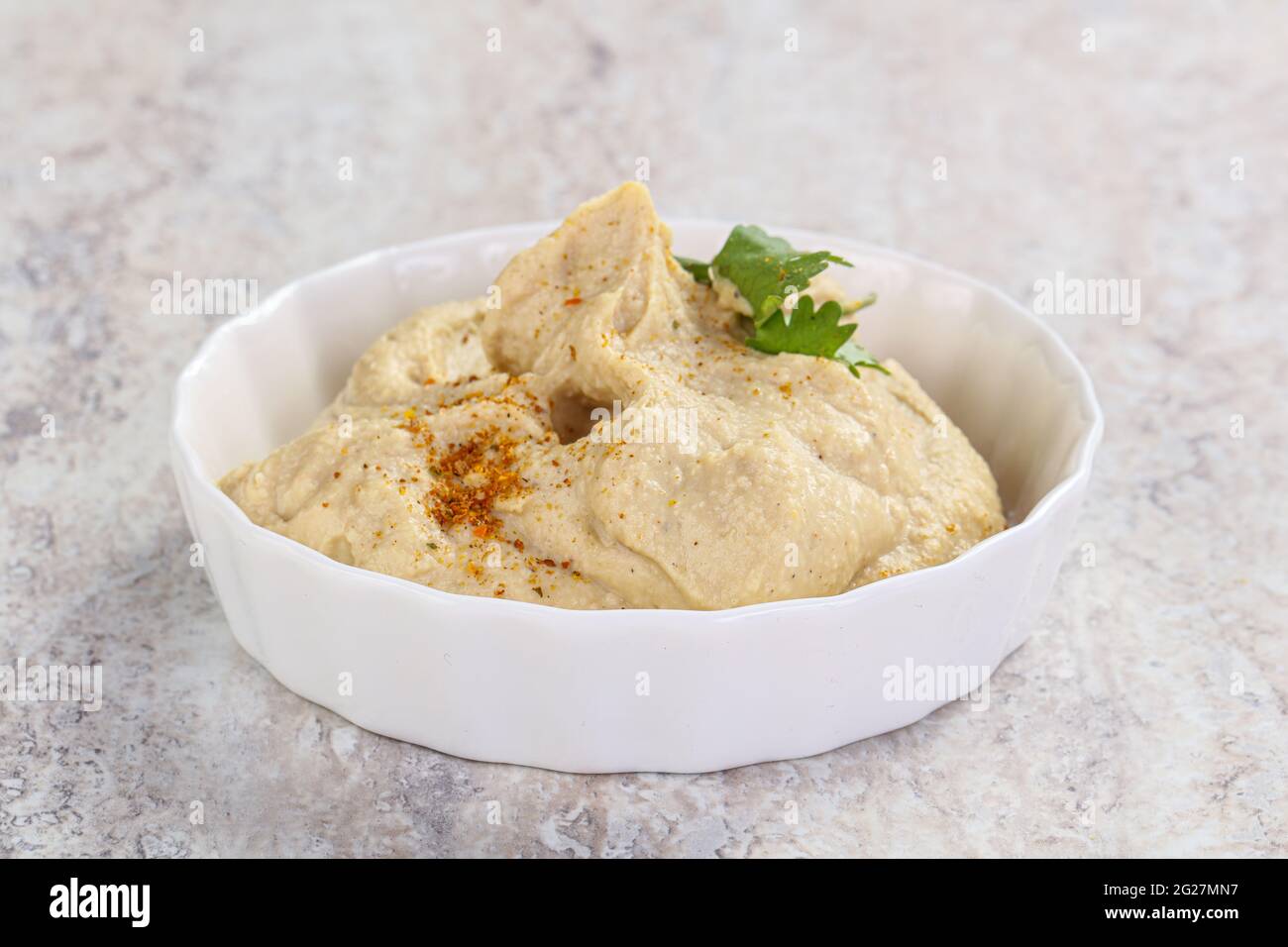 Vegan cuisine – Traditional Jewish Hummus with olive oil Stock Photo ...