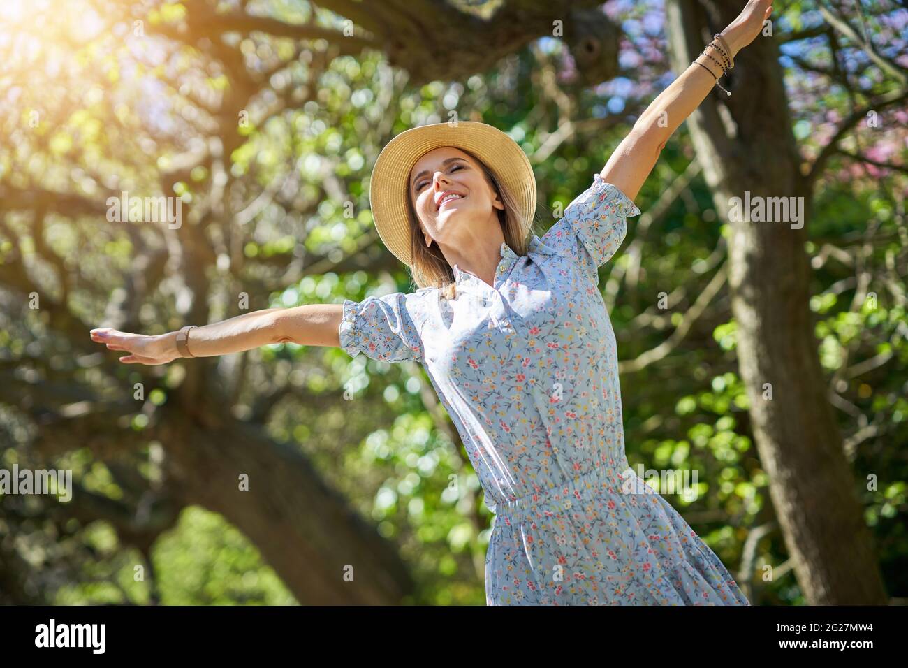 Happy women in the park Stock Photo - Alamy