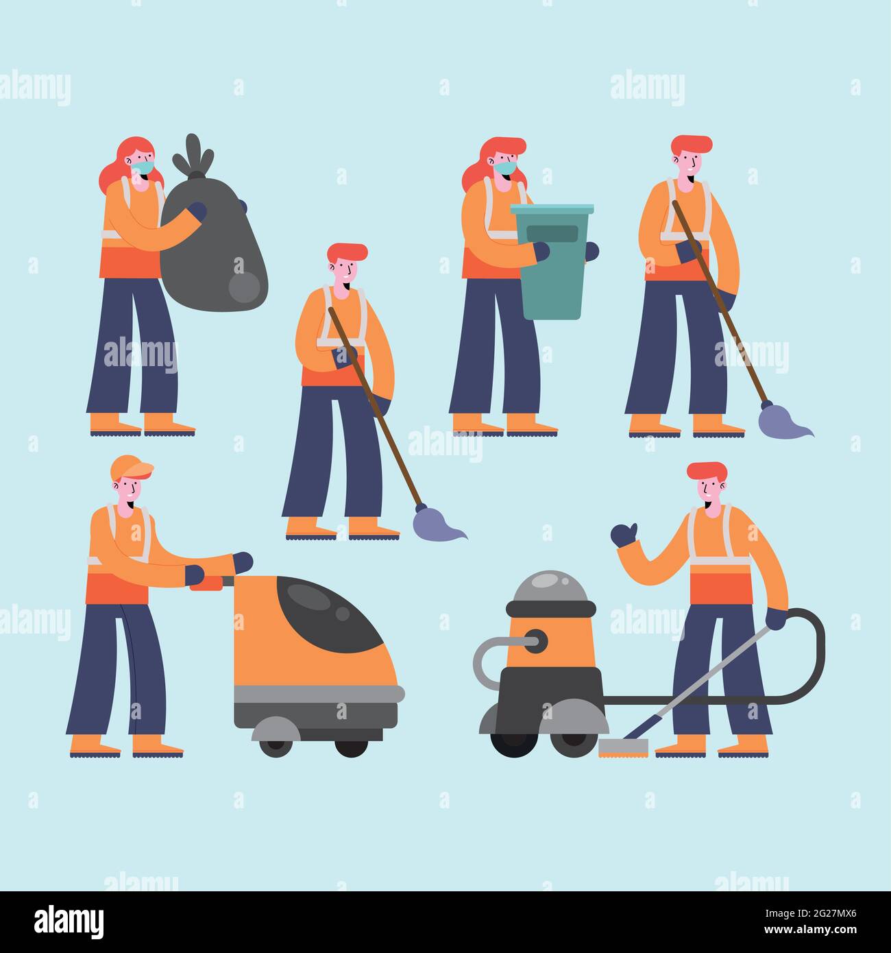 six cleaning persons group characters Stock Vector Image & Art - Alamy