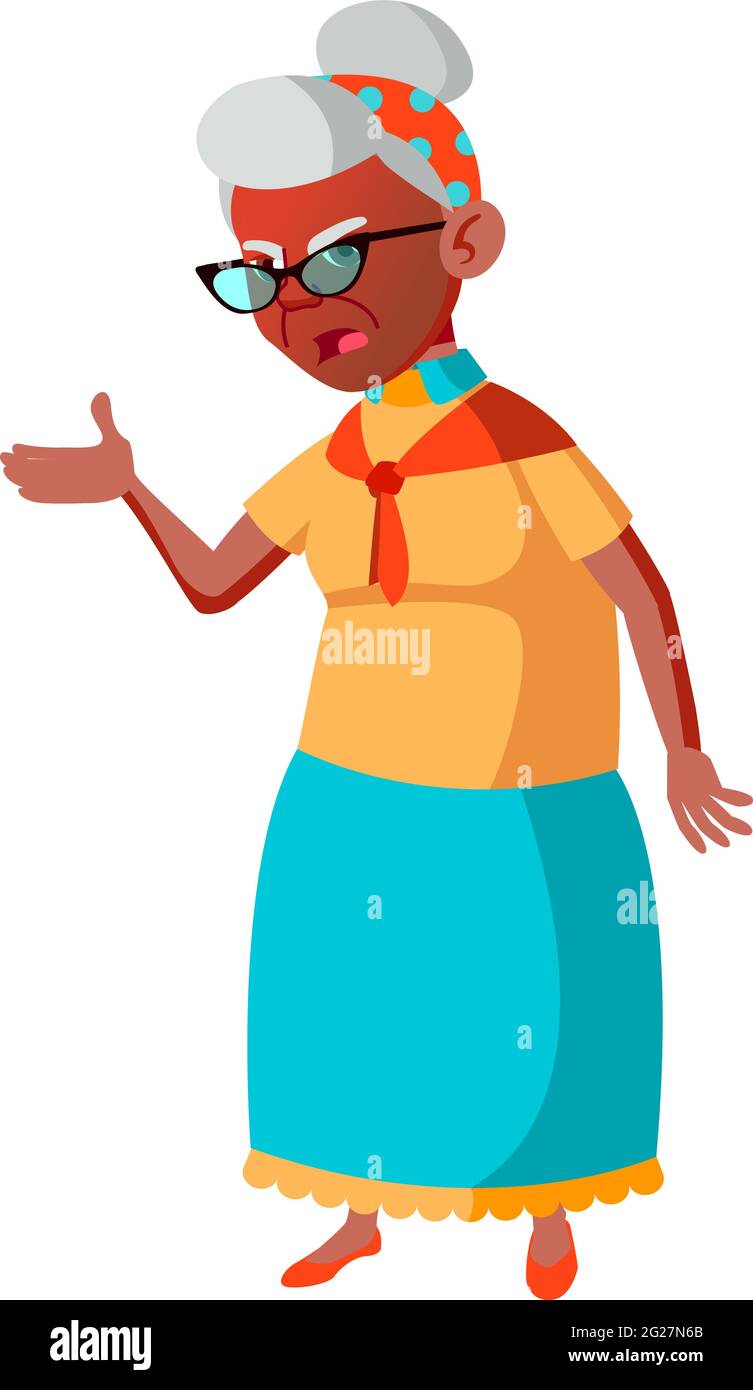 elderly hispanic lady screaming at husband at home cartoon vector Stock ...
