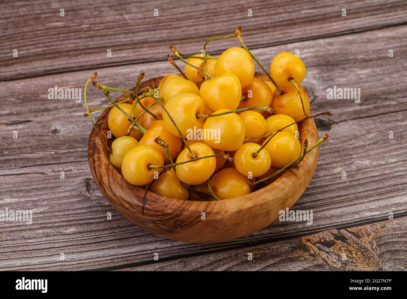 Few Sweet ripe yellow cherry heap Stock Photo - Alamy