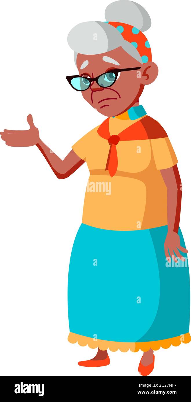 old hispanic lady lost in town and asking way cartoon vector Stock ...