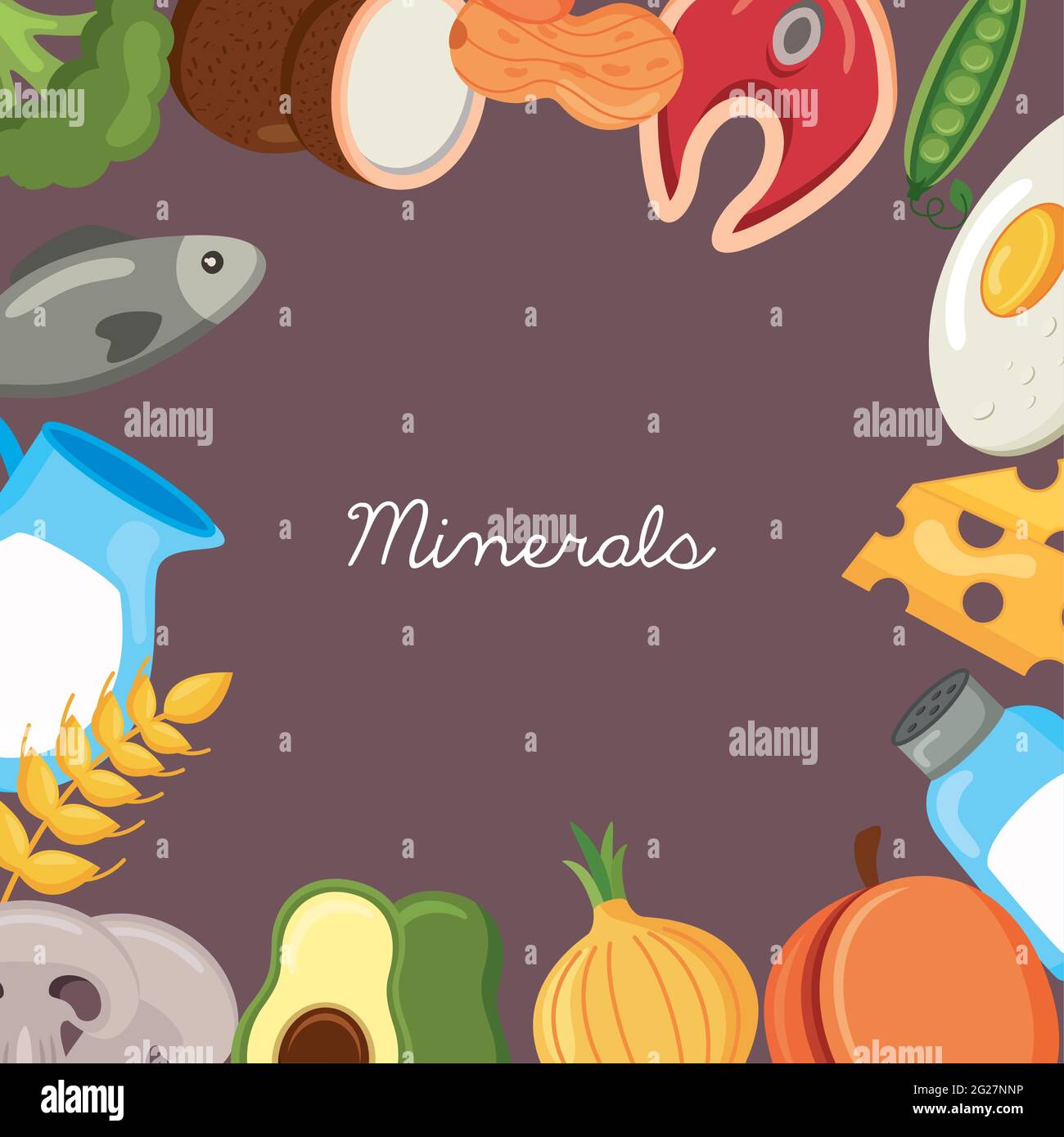 minerals diet ingredients menu frame Stock Vector Image & Art - Alamy