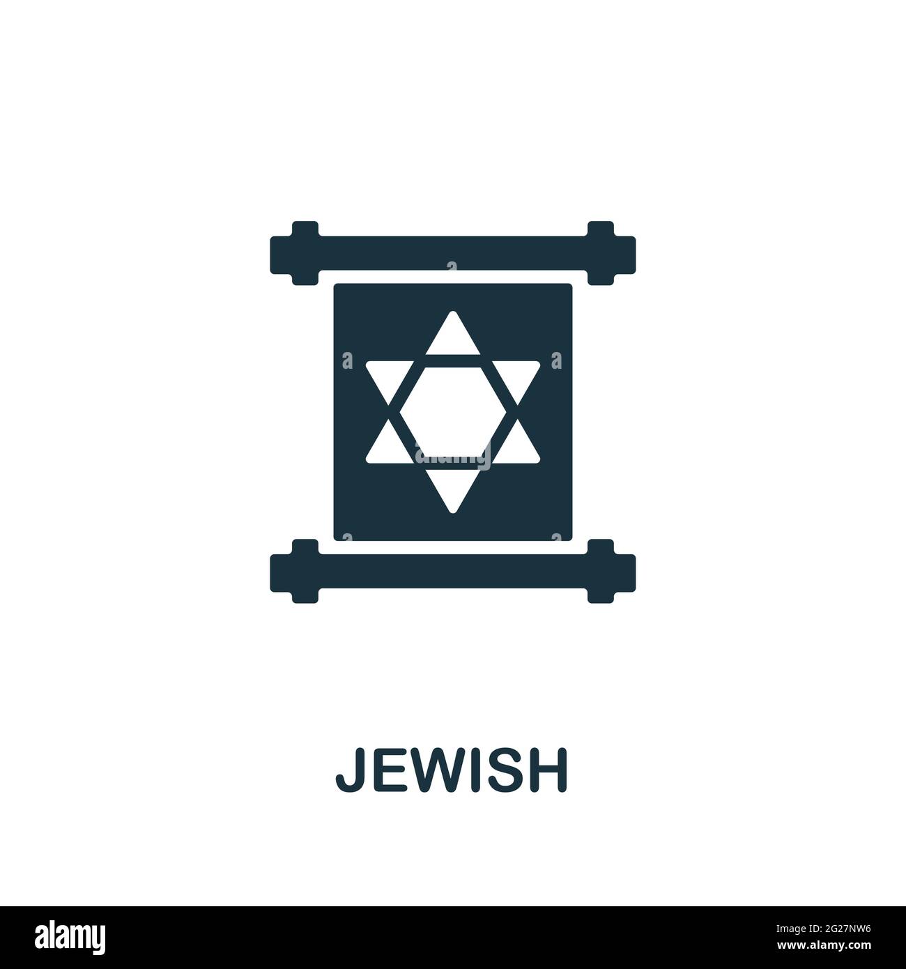 Jewish icon. Monochrome simple element from fortune teller collection ...