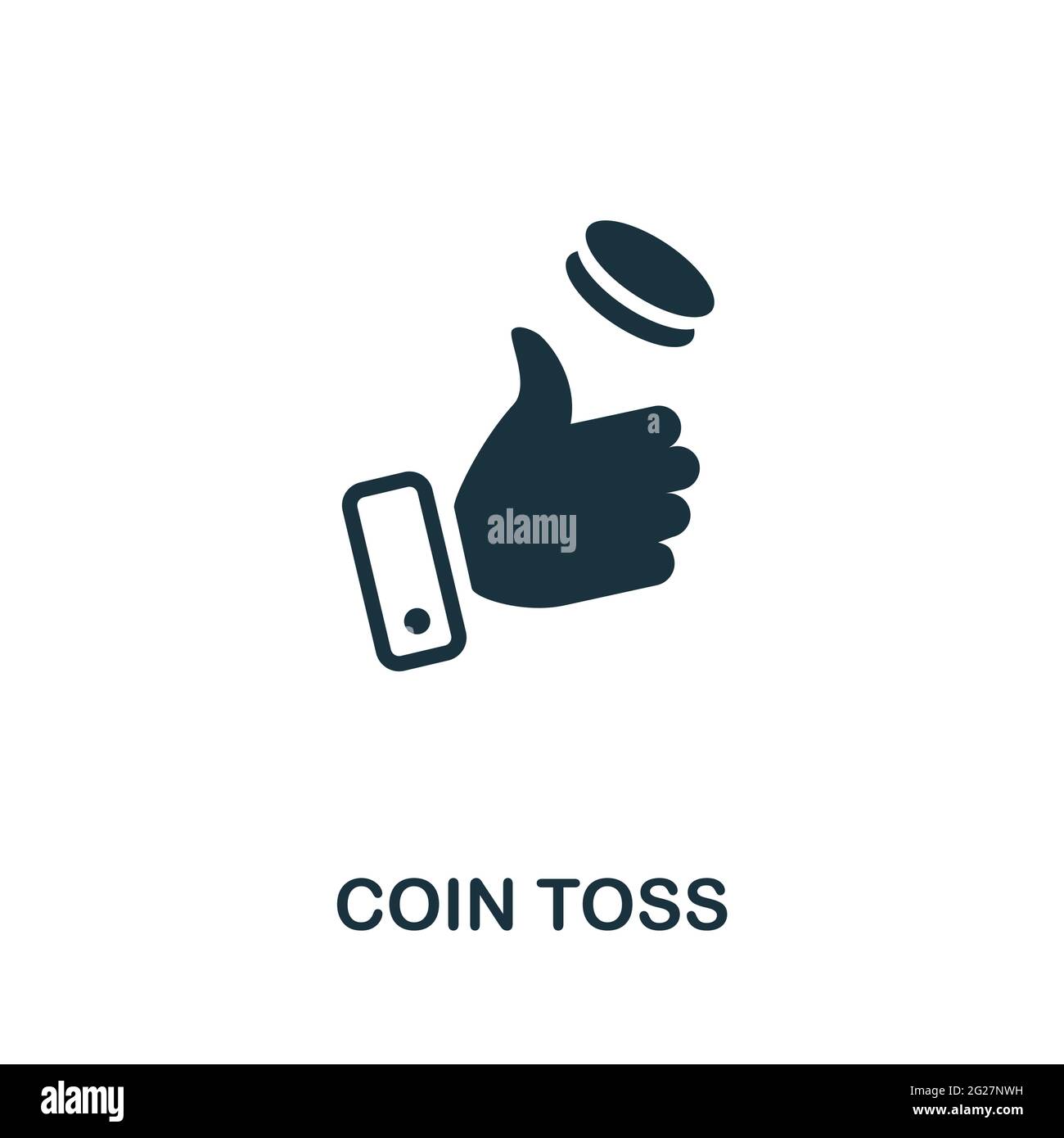 Coin Toss icon. Monochrome simple element from fortune teller ...
