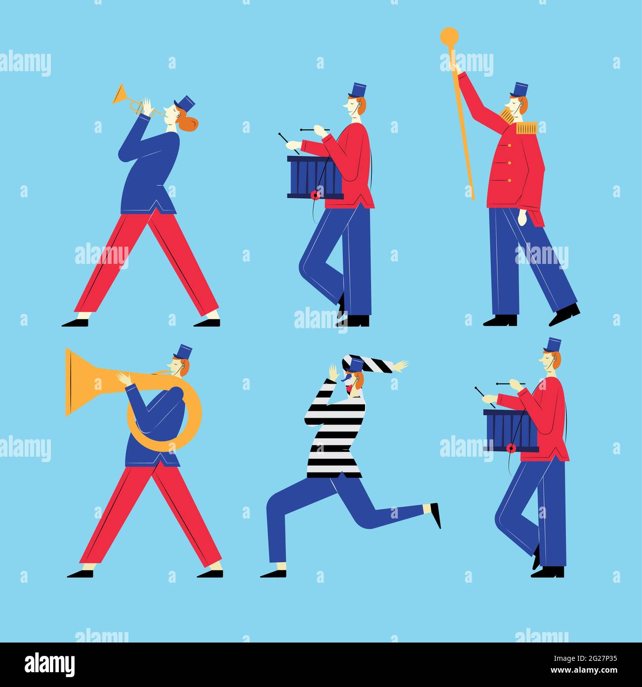 six french marching band characters Stock Vector Image & Art - Alamy