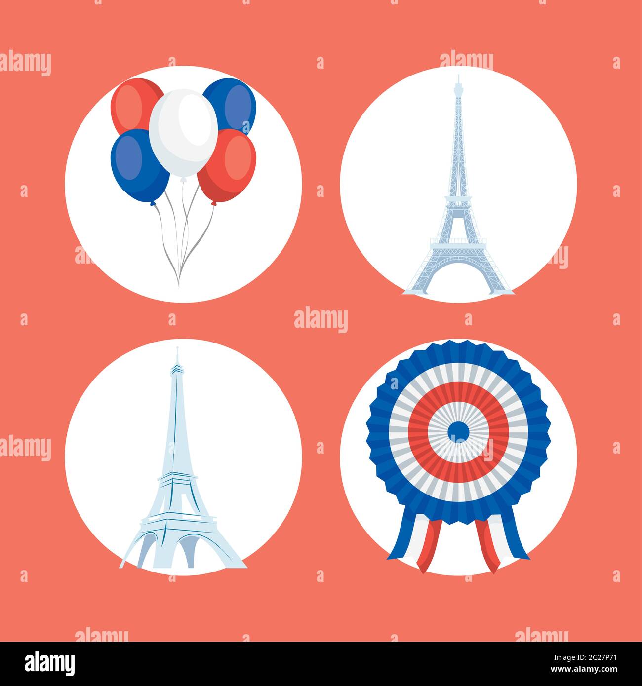 four Bastille Day set items Stock Vector Image & Art - Alamy