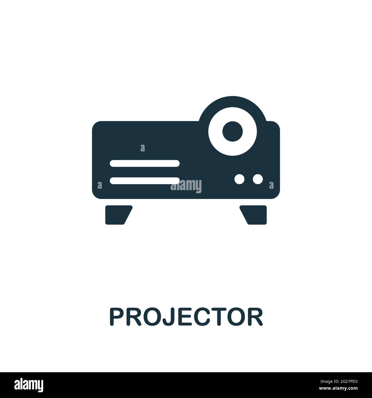 Projector icon. Monochrome simple element from presentation collection ...