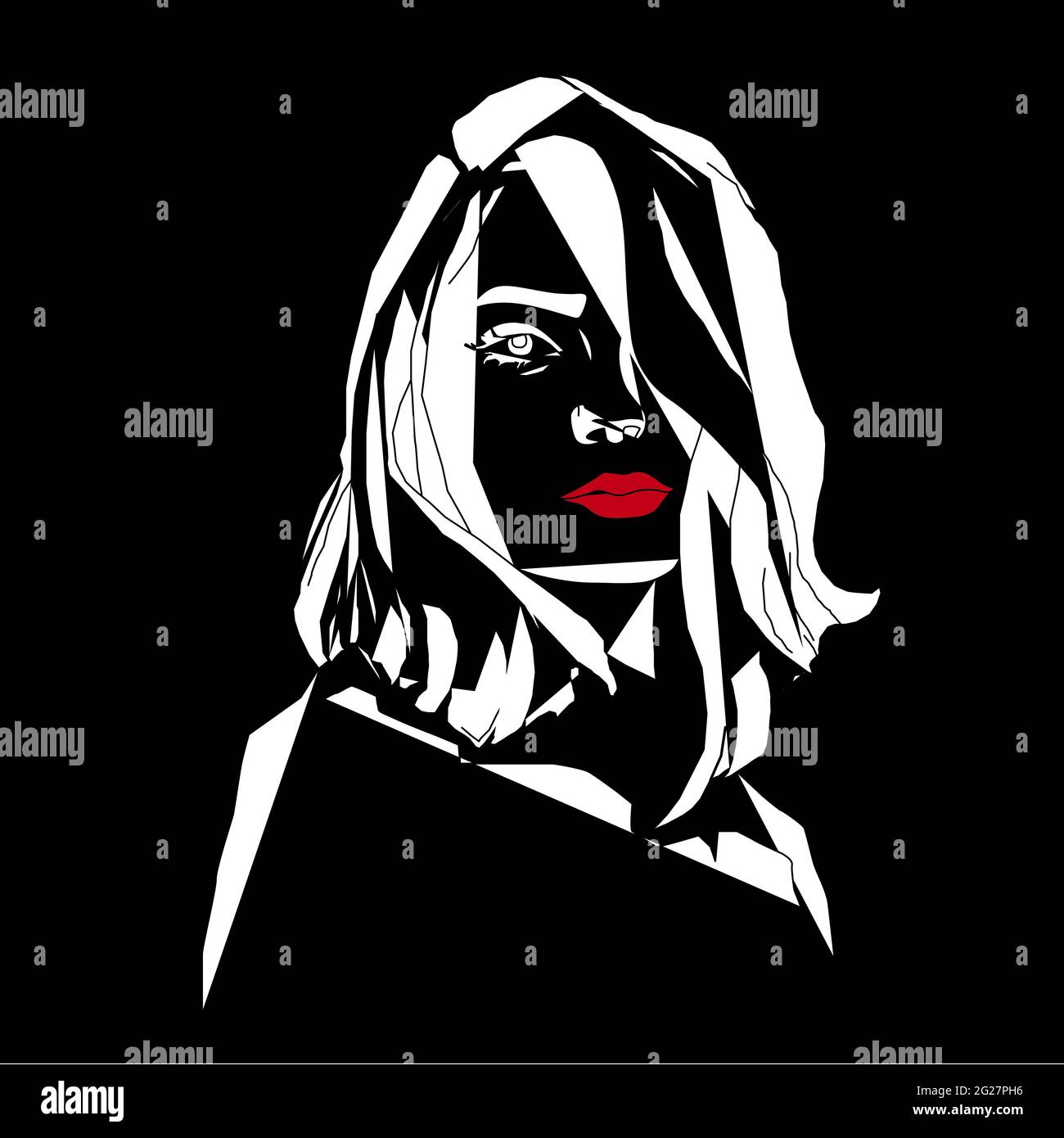 Line drawing face profile hi-res stock photography and images - Alamy