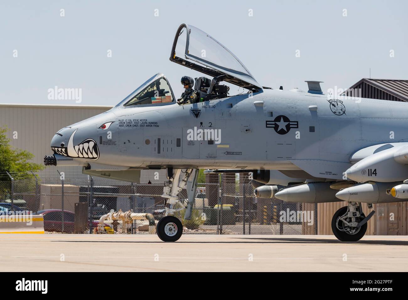 A U.S. Air Force A-10 Thunderbolt II at Davis Monthan Air Force Base in ...
