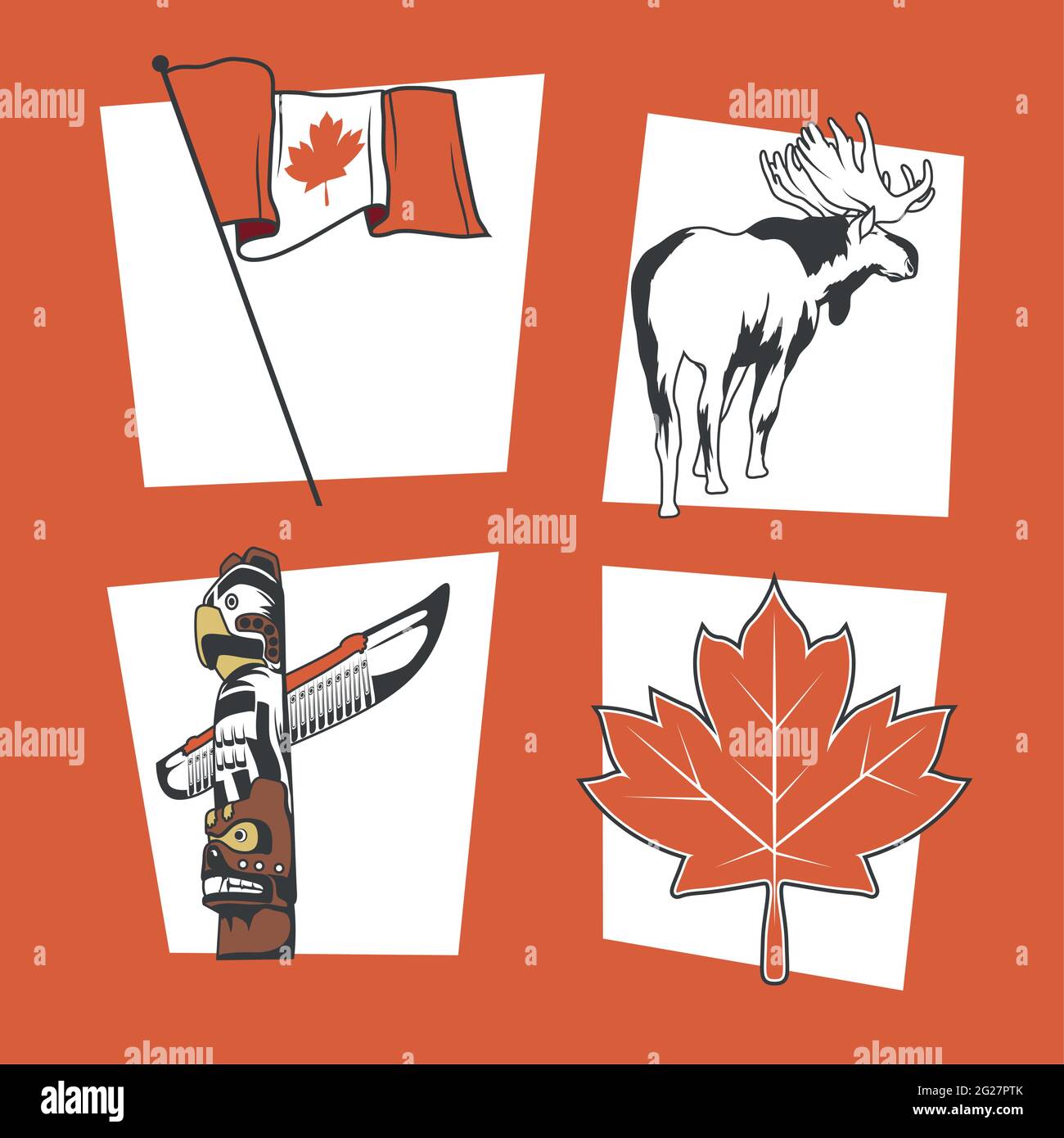 canada day four set items Stock Vector Image & Art - Alamy