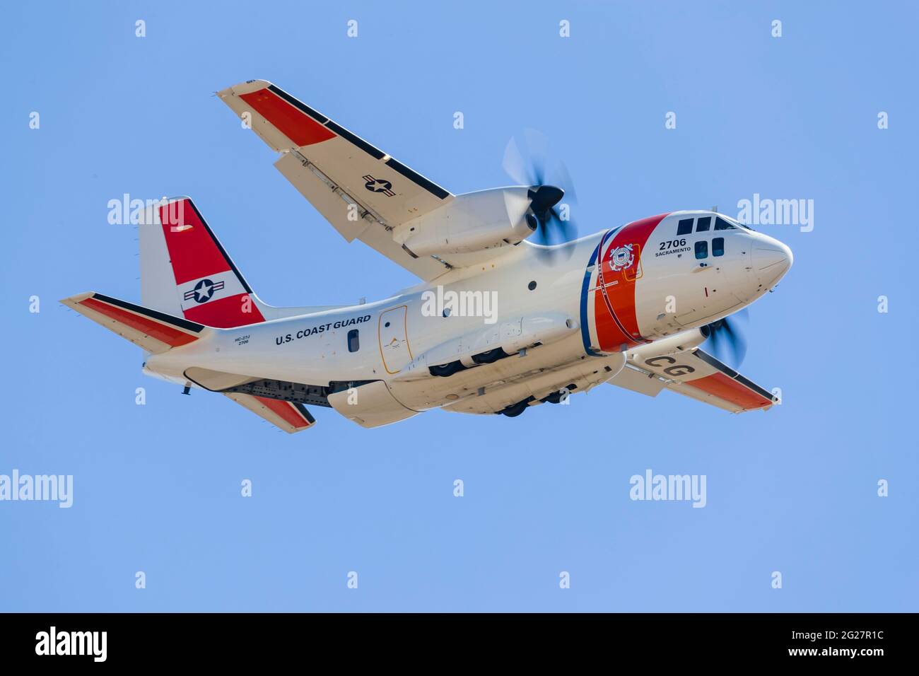 A U.S. Coast Guard C-27J aircraft in flight Stock Photo - Alamy