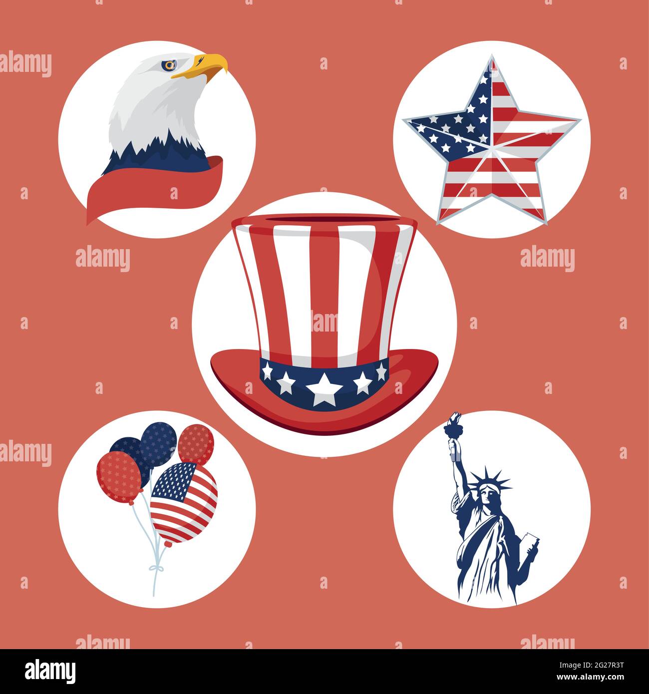 five USA Independence set items Stock Vector Image & Art - Alamy
