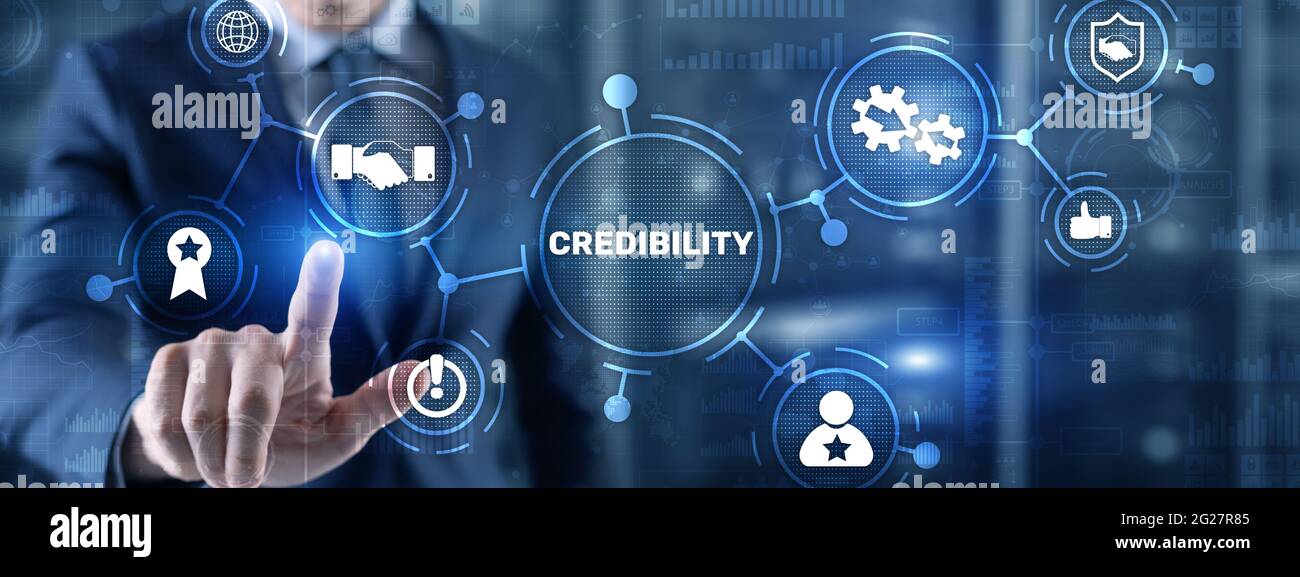 Credibility improvement. Modern business solution concept Stock Photo ...