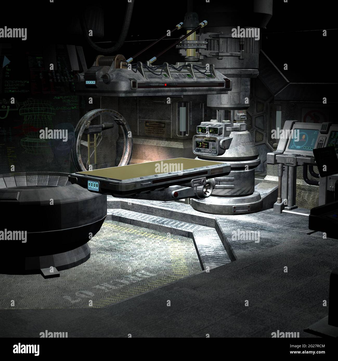 Abstract sci-fi medical center, futuristic 3d illustration Stock Photo ...