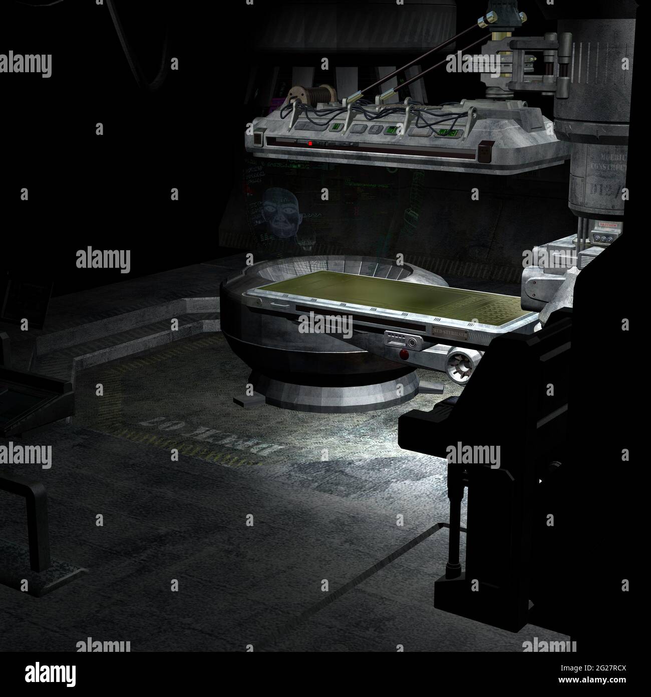 Abstract sci-fi medical center, futuristic 3d illustration Stock Photo ...