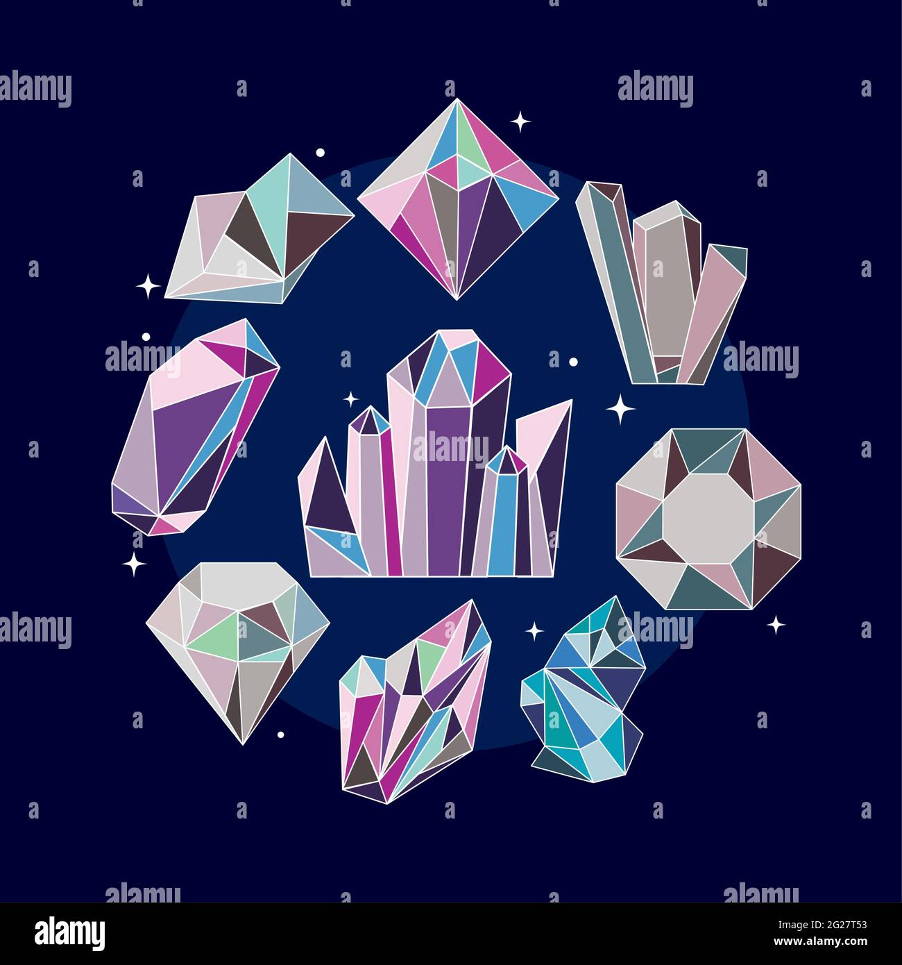 Nine gems Stock Vector Images - Alamy