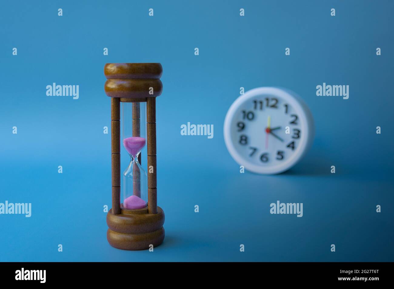 Hourglass as time passing concept for business deadline and running out ...