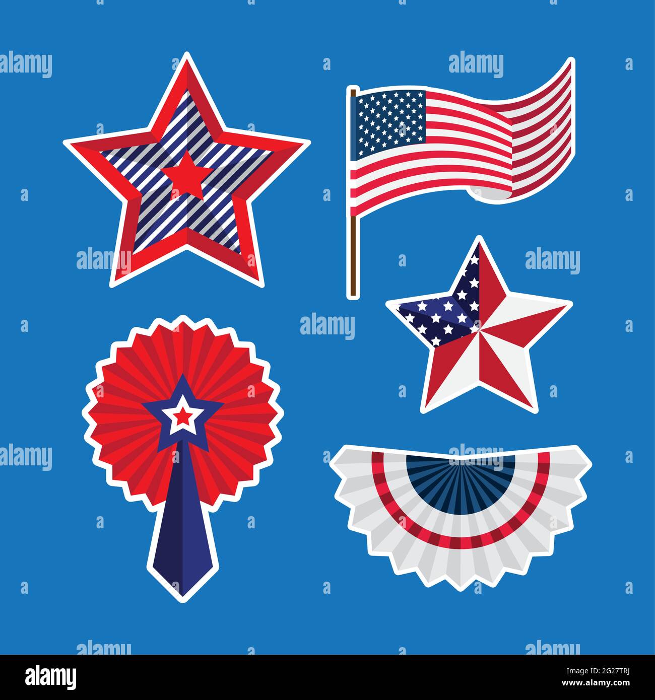 five USA independence set emblems Stock Vector Image & Art - Alamy