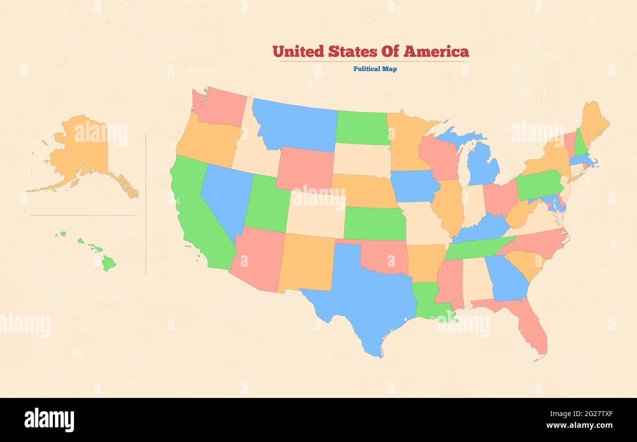 Political map of the US Stock Photo - Alamy