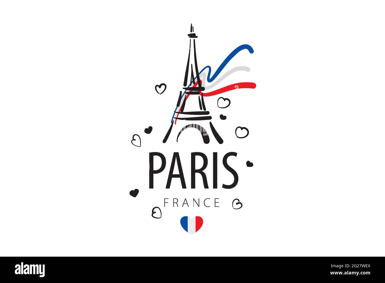 Vector icon of the Eiffel Tower in Paris drawn by hand Stock Vector ...