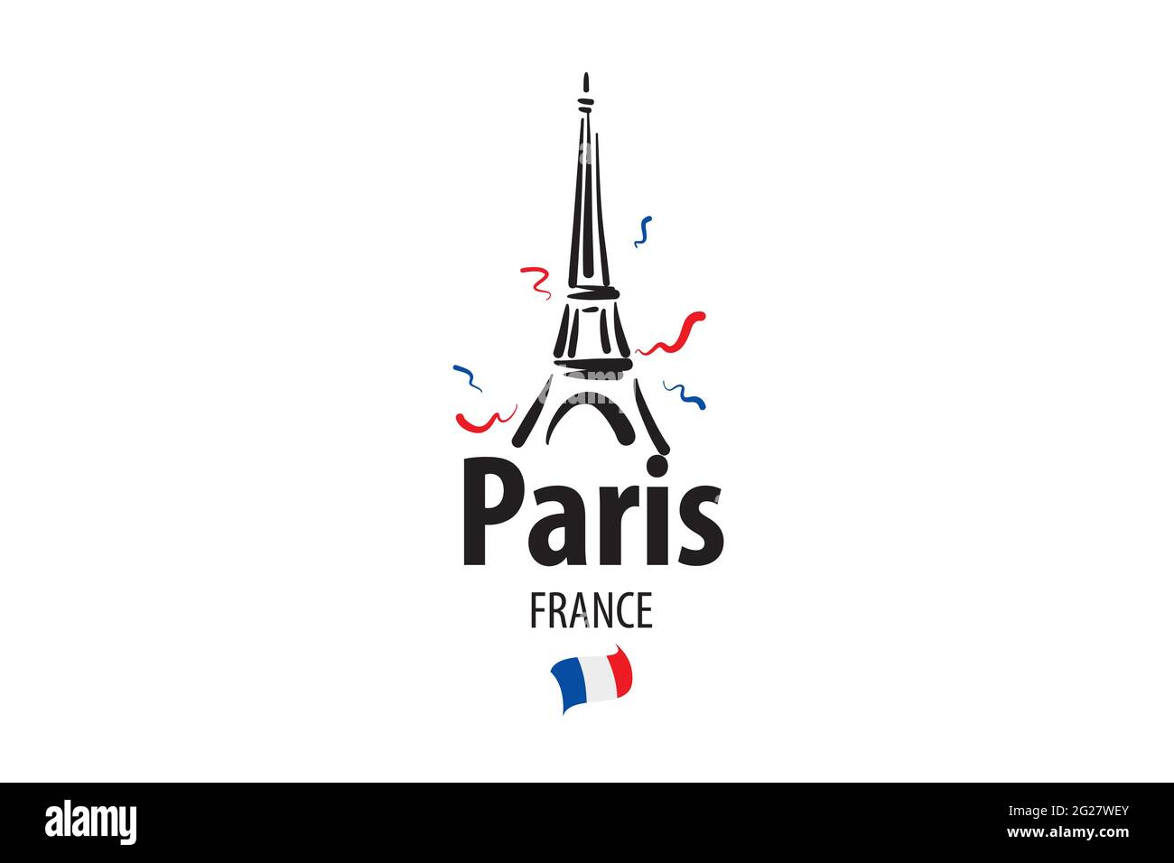 Vector icon of the Eiffel Tower in Paris drawn by hand Stock Vector ...