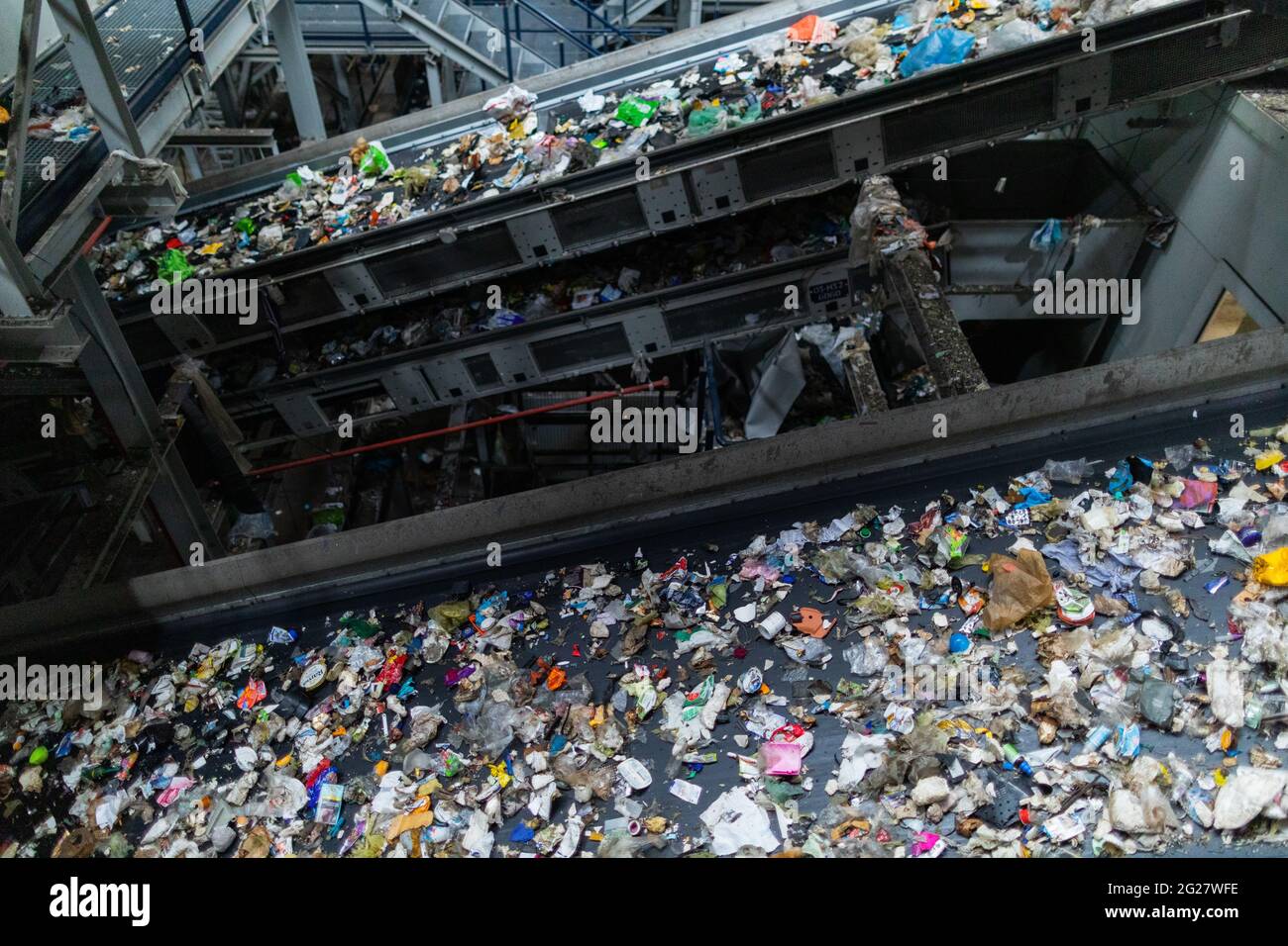 Erftstadt, Germany. 08th June, 2021. Various types of packaging waste ...