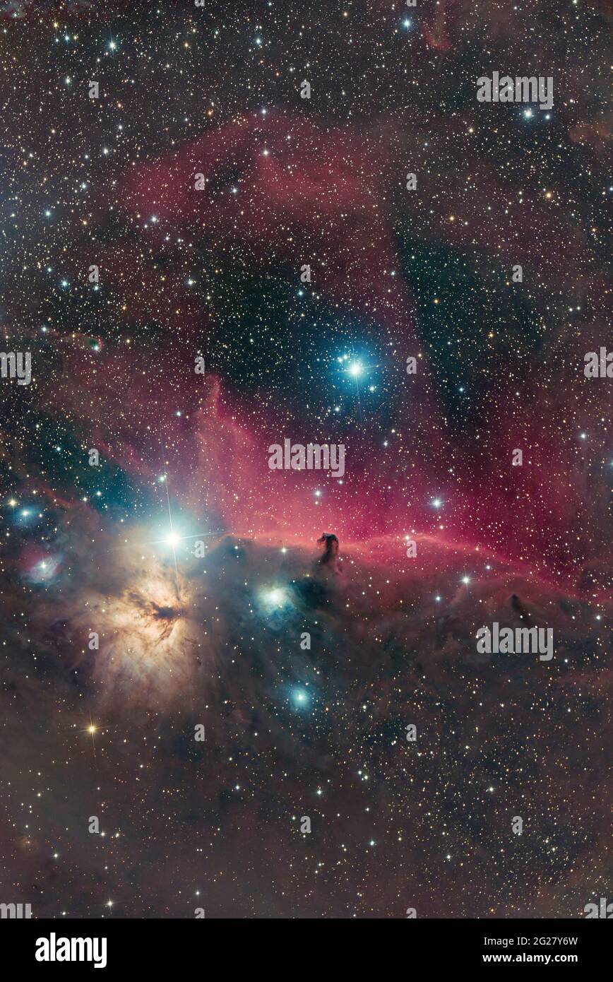 Horsehead Nebula and Flame Nebula Stock Photo - Alamy