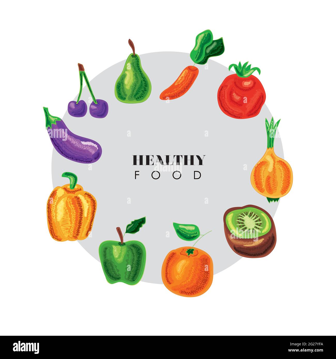 healthy food set icons around Stock Vector Image & Art - Alamy