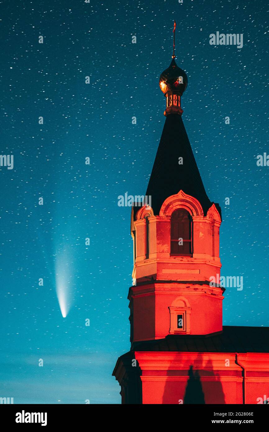 Korma Village, Dobrush District, Belarus. Comet Neowise C2020f3 In ...