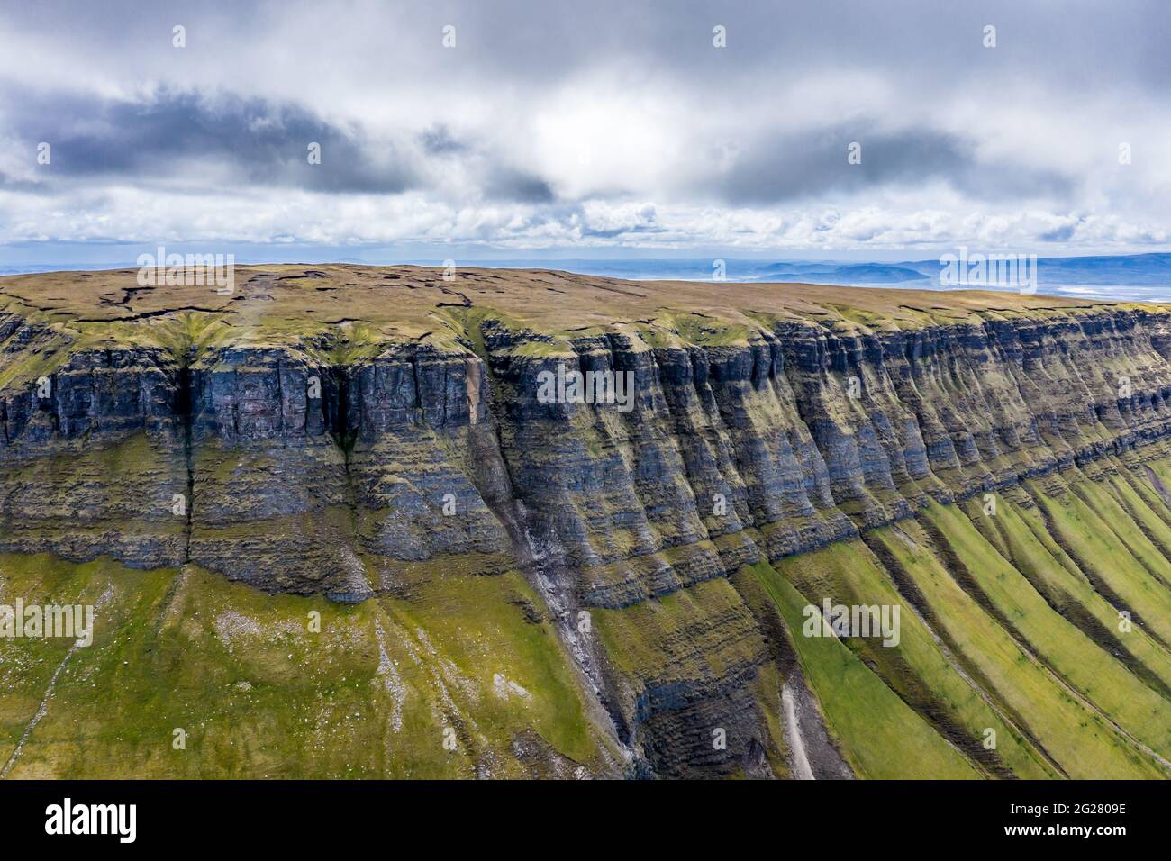 Aerial view of the mountain Benbulbin in County Sligo, Ireland Stock ...