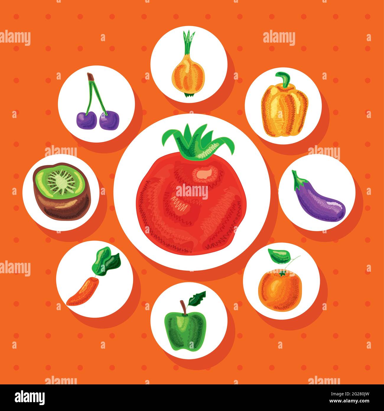 Food vegetable nine Stock Vector Images - Alamy