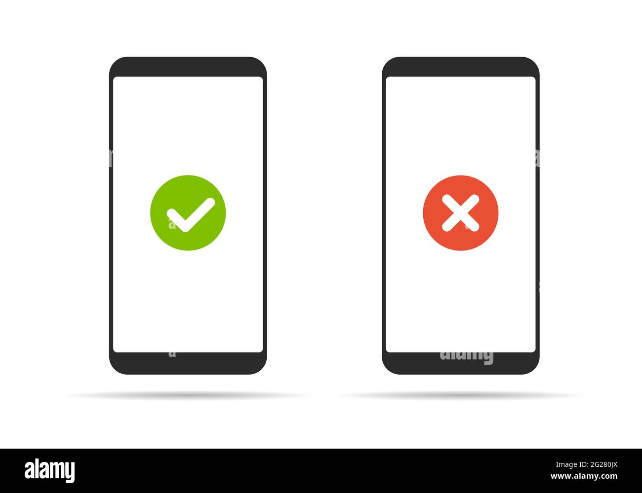 Flat design illustration of smartphone with white screen and ...