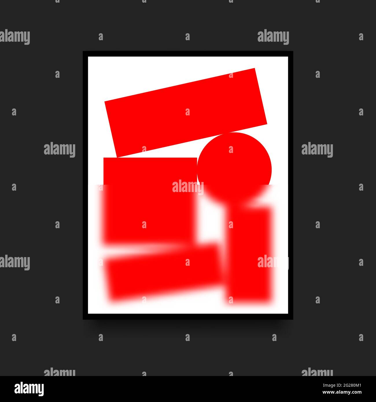 Geometric Vertical Poster in Swiss Style. Red Circle, Rectangular and ...